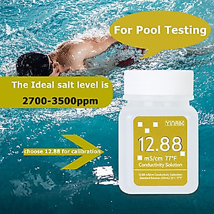 YINMIK pH Probe for YK-5, Replaceable pH Electrode with 12.88mS/cm Calibration Solution for Pool, with Gift KCL pH Storage Solution Kit