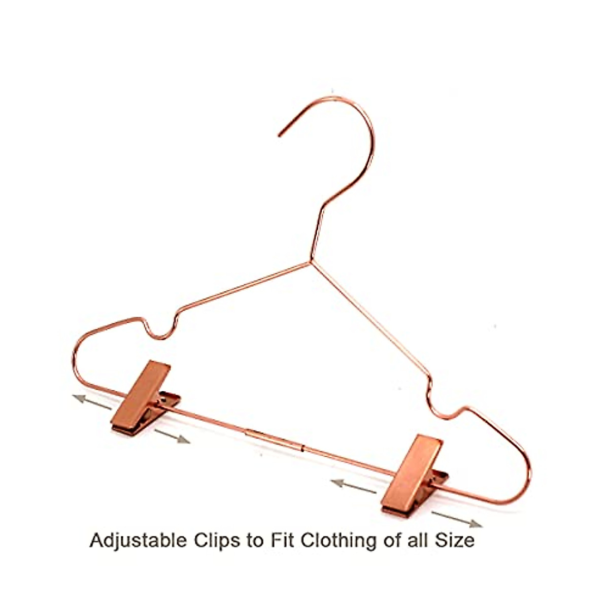 Koobay 16.5” Shiny Metal Wire Clips Clothes Hangers, 10PACK , Rose Gold Coat Suit Pants Clothes Garment Hangers for Closet Hangers