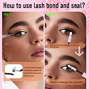 DIY Lash Extension Kit 240Pcs Lash Clusters Individual D Curl Eyelash Extension Kit 40D Wispy Cluster Lashes with Lash Glue 9-16MM Lash Clusters Eyelash Kit