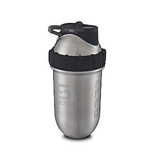 SHAKESPHERE Steel Protein Shaker Bottle - Insulated, BPA-Free, 24oz - Leak-Proof, Easy to Clean, No Mixer Ball Needed - Keeps Drinks Hot & Cold - Ideal for Shakes & Smoothies (Steel)