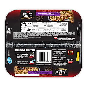 Nissin Chow Mein Teriyaki, Chicken, 4 Ounce (Pack of 8)