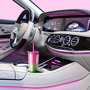 ENCOOL 30 oz Insulated Tumbler with Lid and Straw, 100% Leakproof Travel Coffee Mug, Stainless Steel Coffee Tumbler, Keeps Cold for 24 Hours or Hot for 8 Hours, Car Cup Holder Friendly (Fuchsia)