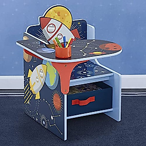 Delta Children Space Adventures Chair Desk with Storage Bin - Ideal for Arts & Crafts, Snack Time, Homeschooling, Homework & More - Greenguard Gold Certified, Blue