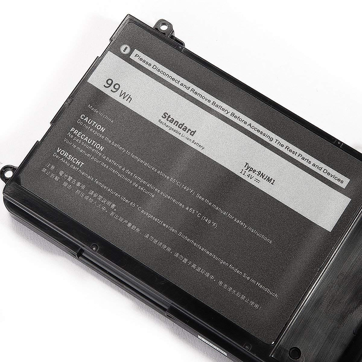 Fully New 9NJM1 Replacement Laptop Battery Compatible with Dell Alienware 15 R3 17 R4 Series 44T2R HF250-11.4V 99Wh