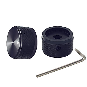 mxuteuk 4pcs Black Guitar Knobs Aluminum Alloy Potentiometer Control knurled Knob Volume Audio Electric Guitar Bass Screw Type 25 x 15.5mm (d*h) KNOB-03-25BK