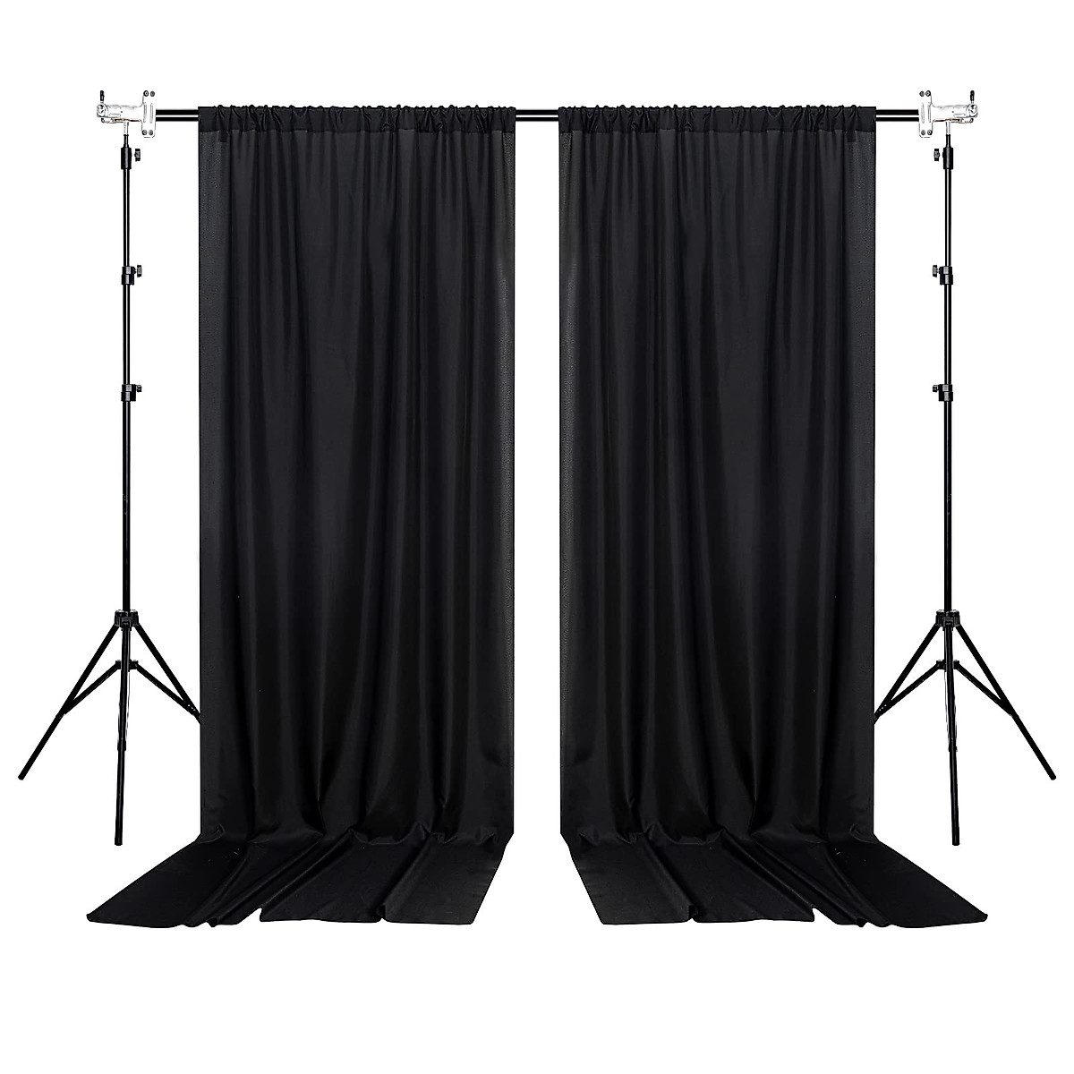 Black Backdrop Curtain for Party Black Background Curtains Rod Pocket Backdrop Drapes Panels Fabric Curtain Backdrop Black Birthday Party Decor for Boys Teens Men,5ft x 10ft, 2 Panels