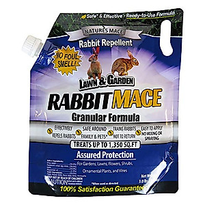 Nature’s MACE Rabbit Repellent 3lb Granular / Treats 1,350 Sq. Ft. / Rabbit Repellent and Deterrent / Keep Rabbits Out of Your Lawn and Garden / Safe to use Around Children & Plants