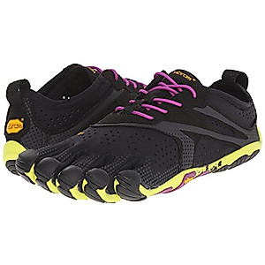 Vibram Women's FiveFingers, V-Run Running Shoe, Black/Yellow/Purple, 7.5-8 M US