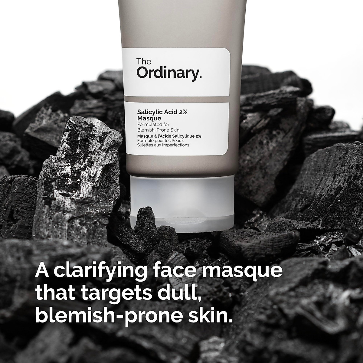 The Ordinary Salicylic Acid 2% Masque, Clarifying Charcoal & Clay Mask for Blemish-Prone Skin, 1.7 Fl Oz