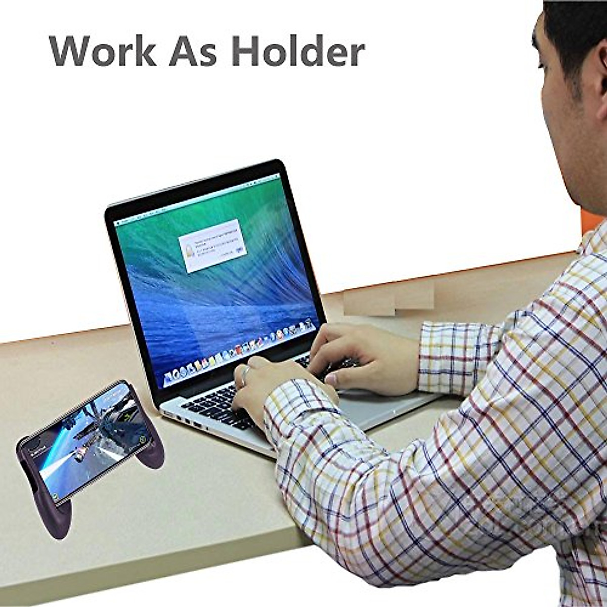 2pcs Game Clutch Universal Grip Adjustable Phones Mobile Controller Phone Game Grip Case Ergonomic Design Game Grip Handle Controller Stand Holder Joypad for iPhone 12/13/14 Pro Max/Galaxy S22/23