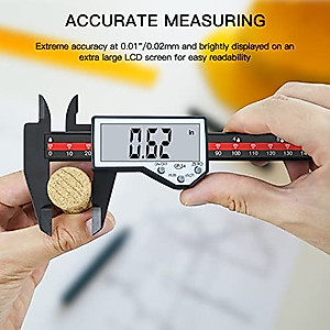 Digital Caliper, IP54 Waterproof Caliper Measuring Tool, Electronic Micrometer Vernier Caliper with Large LCD Screen, Automatic Shutdown Function, Inch and Millimeter Conversion (6 Inch /150mm)