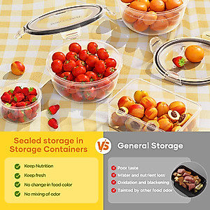 52 PCS Food Storage Containers with Lids Airtight (26 Lids & 26 Containers)- Reusable Plastic Leakproof Meal-Prep Container for Kitchen Storage Organization Microwave/Dishwasher Safe with Labels & Pen