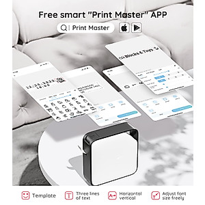 Vixic Label Maker Machine D1600, Portable Bluetooth Label Maker and Printer, Mini Sticker Labeler Compatible with Android & iOS Phone for organizing, Easy to Use Inkless Rechargeable, White-Black