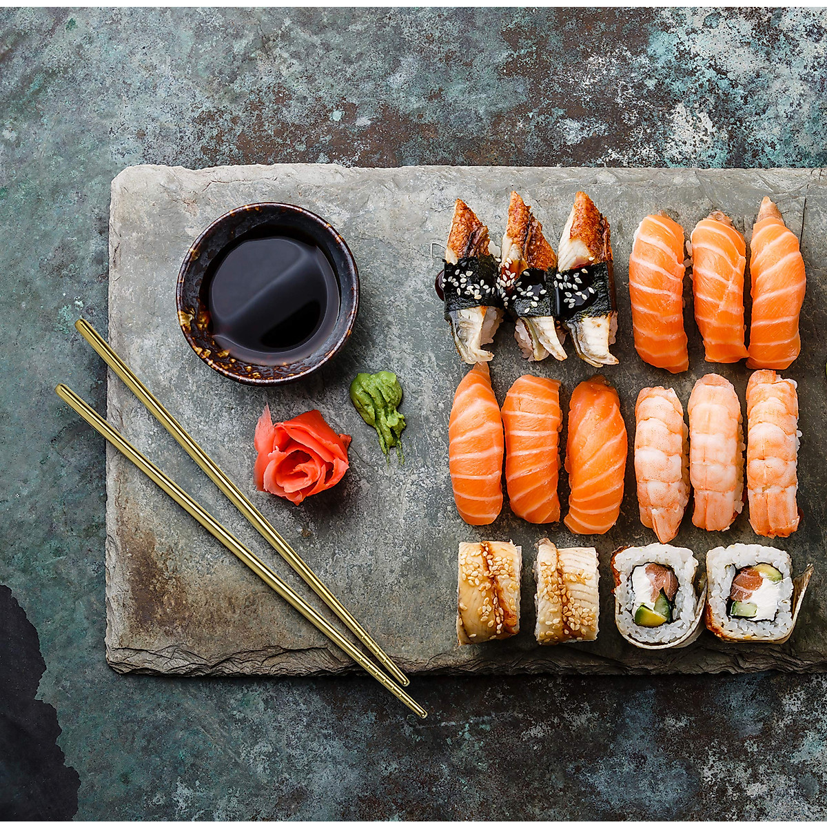 Helen's Asian Kitchen Stainless Steel Chopsticks, Set of 5-Pair, One Size, Gold