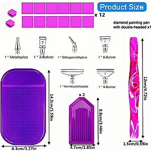 Accfore 22 Pcs Diamond Paint Pen Kits,Spiral Diamond Art Pens Stainless Tips Personalized 5D Diamond Painting Accessories Tools for DIY Painting Crafts