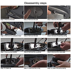 BDFHYK 63D-W0078-01 Water Pump Impeller Repair Kit for Yamaha 40HP 50HP 60HP, Replaces 63D-W0078-01-00 Sierra 18-3434
