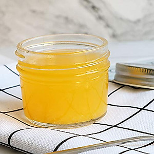 Accguan 4oz / 120ml Mason Jars Glass Jelly Jars, Canning Jars With Regular Lids, Ideal for Honey,Jam,Wedding Favors,Shower Favors, 40 Pack