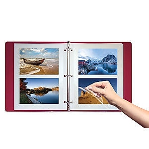 50 Count Photo Mounting Sheets, 11 x 9 Inches, Double-Sided, 3-Hole Punched, by Better Office Products, Refill Photo Album Sheets, Replacement Photo Album Sheets, Box of 50