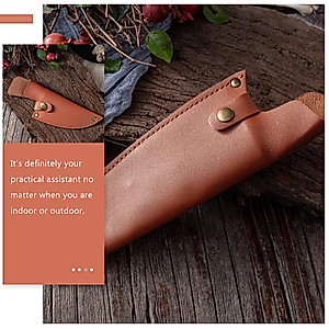 Luxshiny Leather Cover For 5 Inch Boning Knives, 2Pcs Edge Guards Blade Protector Cleaver Chef Knives Cover with Belt Loop