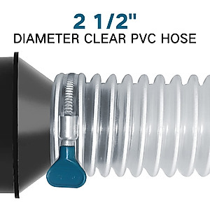 PVC Dust Collection Hose 2 1/2" x 20', Flexible Heavy PVC Fume Collection Hose with Carbon Steel Wire Coil, Puncture Resistant Clear PVC Dust Collection Hose for dust collection systems