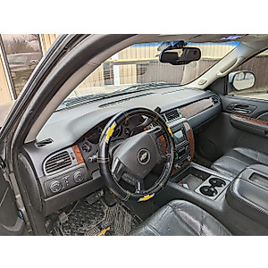 DashSkin Dash Cover Cap Compatible with 2007-2014 Tahoe Suburban Yukon Avalanche - Easy Cracked Dash Fix - w/Dash Speaker in Black (Single Glovebox Silverado/Sierra ONLY)