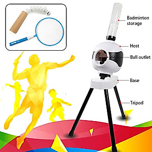 Gdrasuya10 Automatic Badminton Serve Machine Badminton Trainer Training Machine, Shuttlecock Launcher Badminton Robot Shooting Machine for Indoor & Outdoor Training