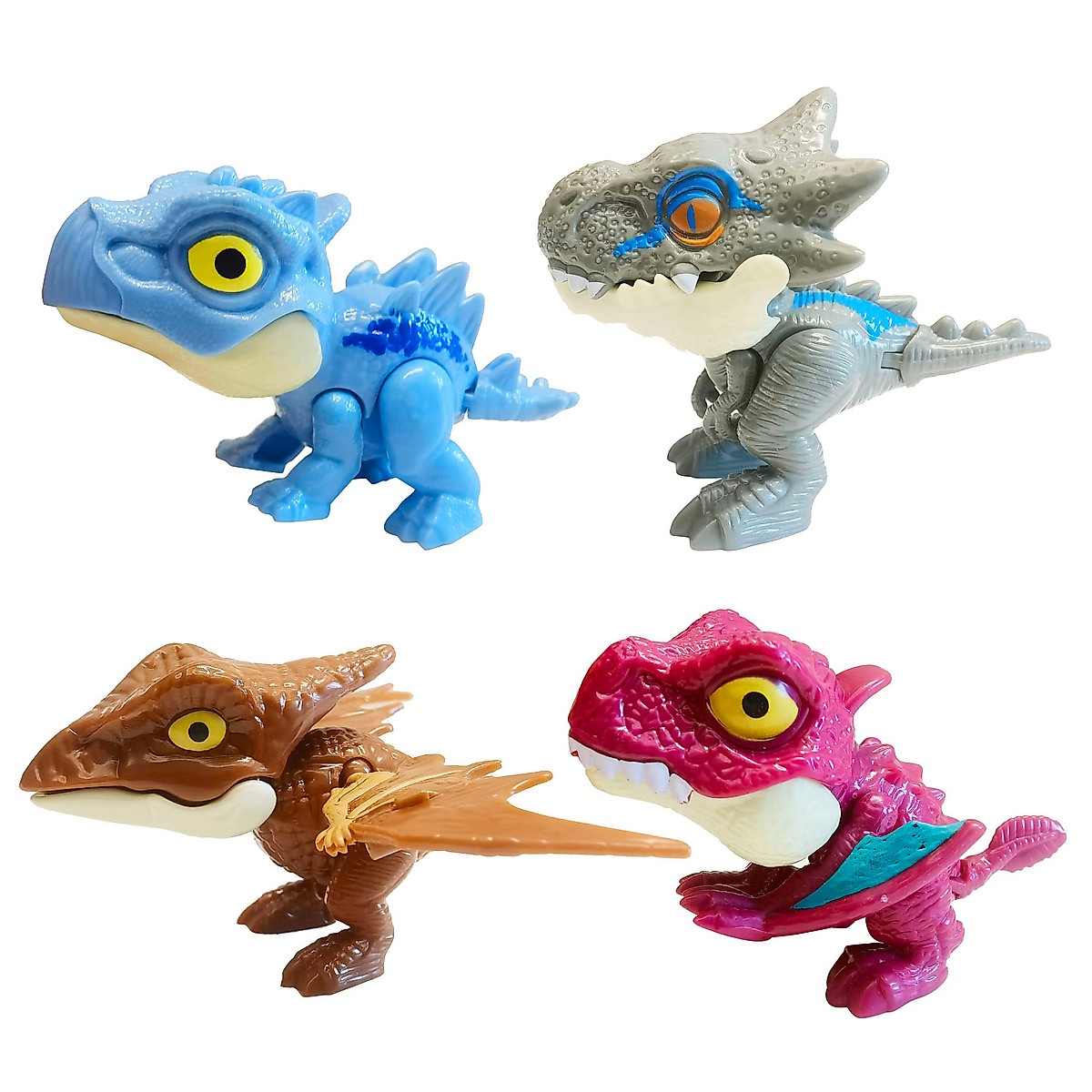 xinge 4Pack Clolorful Dinosaur Eggs with Novelty Biting Hand Tyrannosaurus Gags Family Game Educational Toys Kids Teens Party Favor,Easter Basket Stuffers