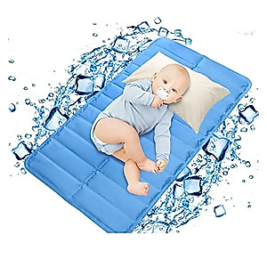 LUCBEI Ice pad Gel Cooling Mat Summer Yoga Sofa Floor Office Chair Pet Cooling Gel Cooling Mattress Cooling ice Pads (Color : Brass, Size : 90 * 90cm)