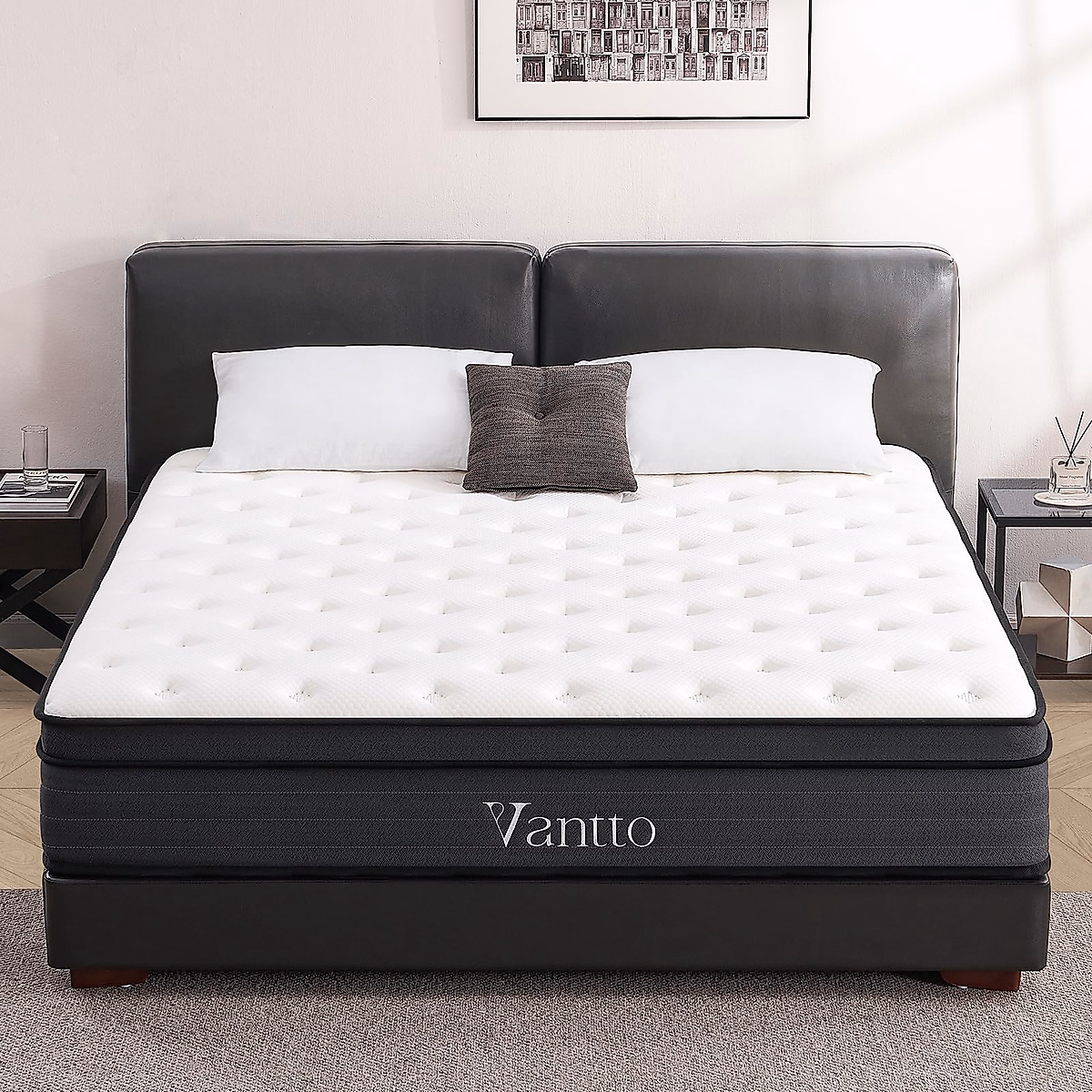 Vantto Full Size Mattress,12 Inch Memory Foam Hybrid Mattress in a Box,Individual Pocket Spring Breathable Comfortable for Sleep Supportive and Pressure Relief, CertiPUR-US, VT-12F-1