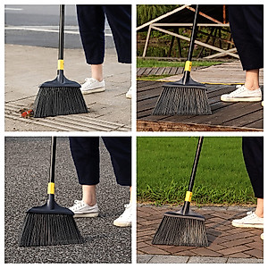 Yocada Heavy-Duty Broom Outdoor Indoor Commercial 3 PCS Perfect for Courtyard Garage Lobby Mall Market Floor Home Kitchen Room Office Pet Hair Rubbish 54Inch