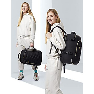 LOVEVOOK Large Travel Laptop Backpack for Women, 40L Carry On Backpack Flight Approved,Waterproof Suitcase Backpacks with 3 Packing Cubes, Daypack Business College Weekender Overnight Back Pack, Black