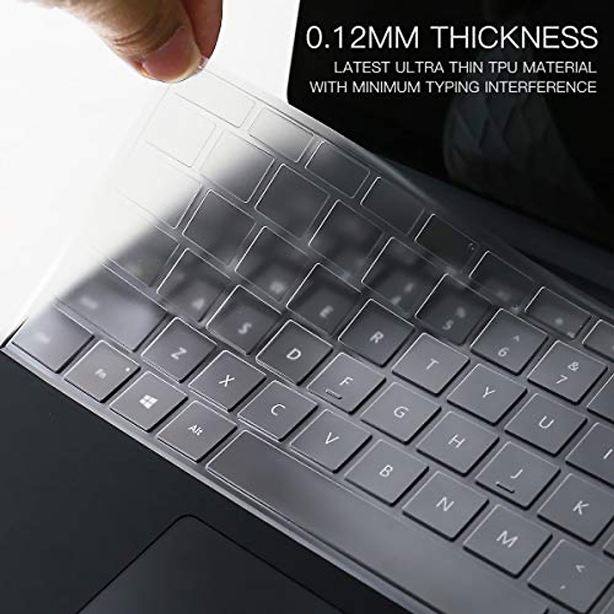 CaseBuy Ultra Thin TPU Keyboard Cover for 2022 2021 Microsoft Surface Pro 9 8 13 inch i5 i7 Touchscreen & Surface Pro X 13" 2020 2019 Protector Accessories, Clear