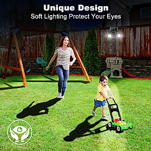 GUYULUX Always on Solar Spotlight Dusk to Dawn, Ultra Bright Patio Wall Light, 5000mAh Solar Focus Lights Outdoor, 210° Adjustable Solar Security Spot Lights Wall Mount&Stake Stand Waterproof, 1-Pack