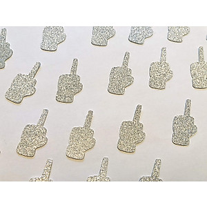 50 x Silver Middle finger Confetti | Divorce Party cake decorations | Breakup party decorations