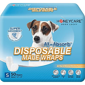 All-Absorb A26 Male Dog Wrap, 50 Count, Small
