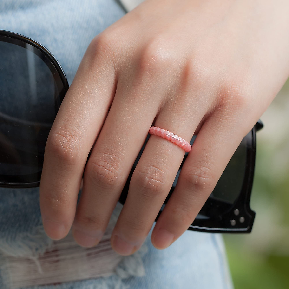 ThunderFit Womens Thin Swivel Silicone Wedding Bands, Stackable Rubber Engagement Rings 2.5mm Wide 2mm Thick - 1/4/8/10 Variety Multipack