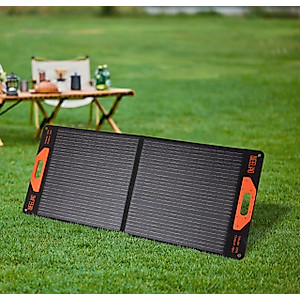 Solar Panel 36V 200W for Power Station Portable Solar Panel with 10 Connectors Waterproof Foldable Mono Solar Cell Solar Charger for Power Bank, Power Supply, Laptop,Phone, Camping, Off Grid Living