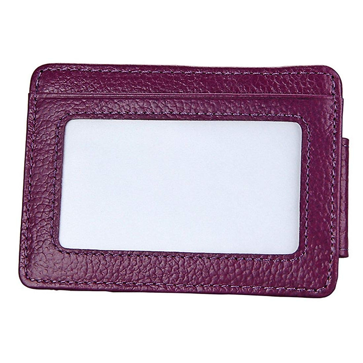 JNKET RFID Blocking Slim Money Clip Genuine Leather Minimalist Front Pocket Wallet for Men Women (Purple)