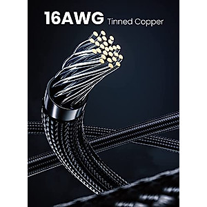 Fasgear PCI-e 5.0 Extension Cable: 16Pin(12+4) Male to PCIE 5.0 4x8(6+2) Pin Female Sleeved Extension Cable, 40cm 12VHPWR Cable Compatible for GPU GeForce RTX 3090Ti & RTX 4080 4090 (16AWG/Black)