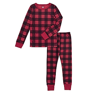 Fruit of the Loom Kids Premium Thermal Waffle Underwear Set, Buffalo Check, 10/12