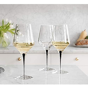 Orrefors Metropol Personalized White Wine Glasses, Set of 2 13.5oz Custom Engraved Crystal Wine Glasses for Chardonnay, Pinot Grigio