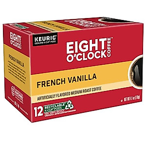 Eight O'Clock Coffee French Vanilla, Keurig Single Serve K-Cup Pods, Light Roast, 72 Count