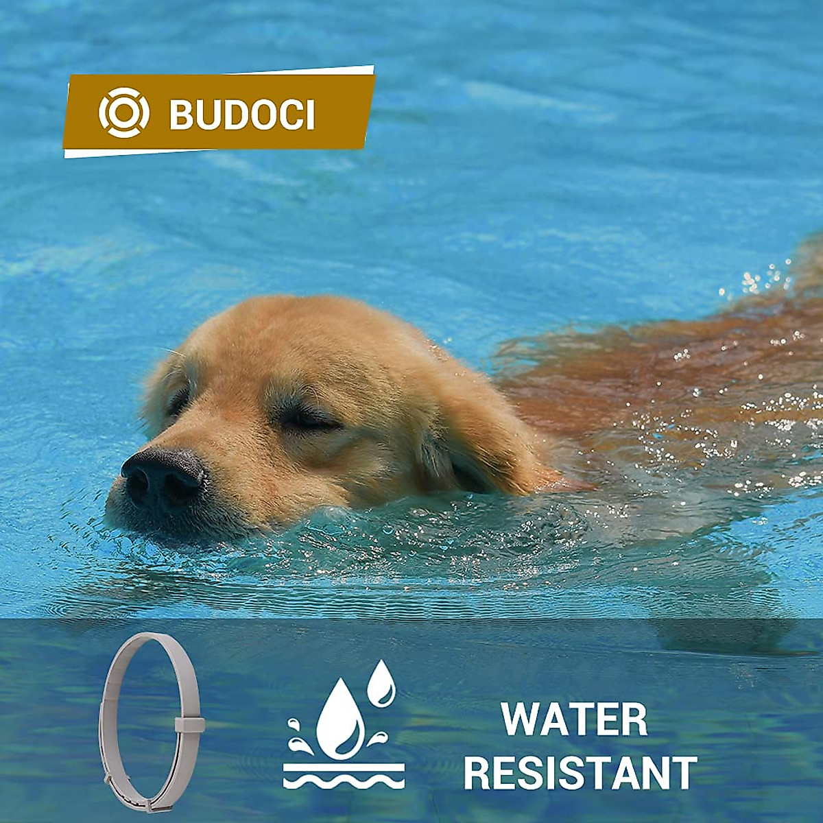 BUDOCI Flea Collar for Dogs,Flea and Tick Collar for Dogs,4 Pack Natural Flea & Tick Prevention for Dog, 24 Inch Collar for Large Small Dogs