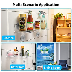 2 Pack Suction Cup Shelf for Plants Window, with Load-Bearing Bracket Window Shelf for Plants Herb Pots, Indoor Plants, Acrylic Window Sill Extender for Plants, Window Plant Shelves (Semicircular)