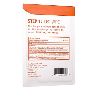 Carpe Underarm Antiperspirant and Deodorant, Pack of 3-WITH 3 FREE ON-THE-GO WIPES!