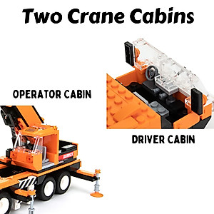 Block Builder Mobile Crane Building Block Set (475pcs) and Construction Tower Crane. Two Building Kits in one Set! Toy Blocks Suitable for Boys and Girls.