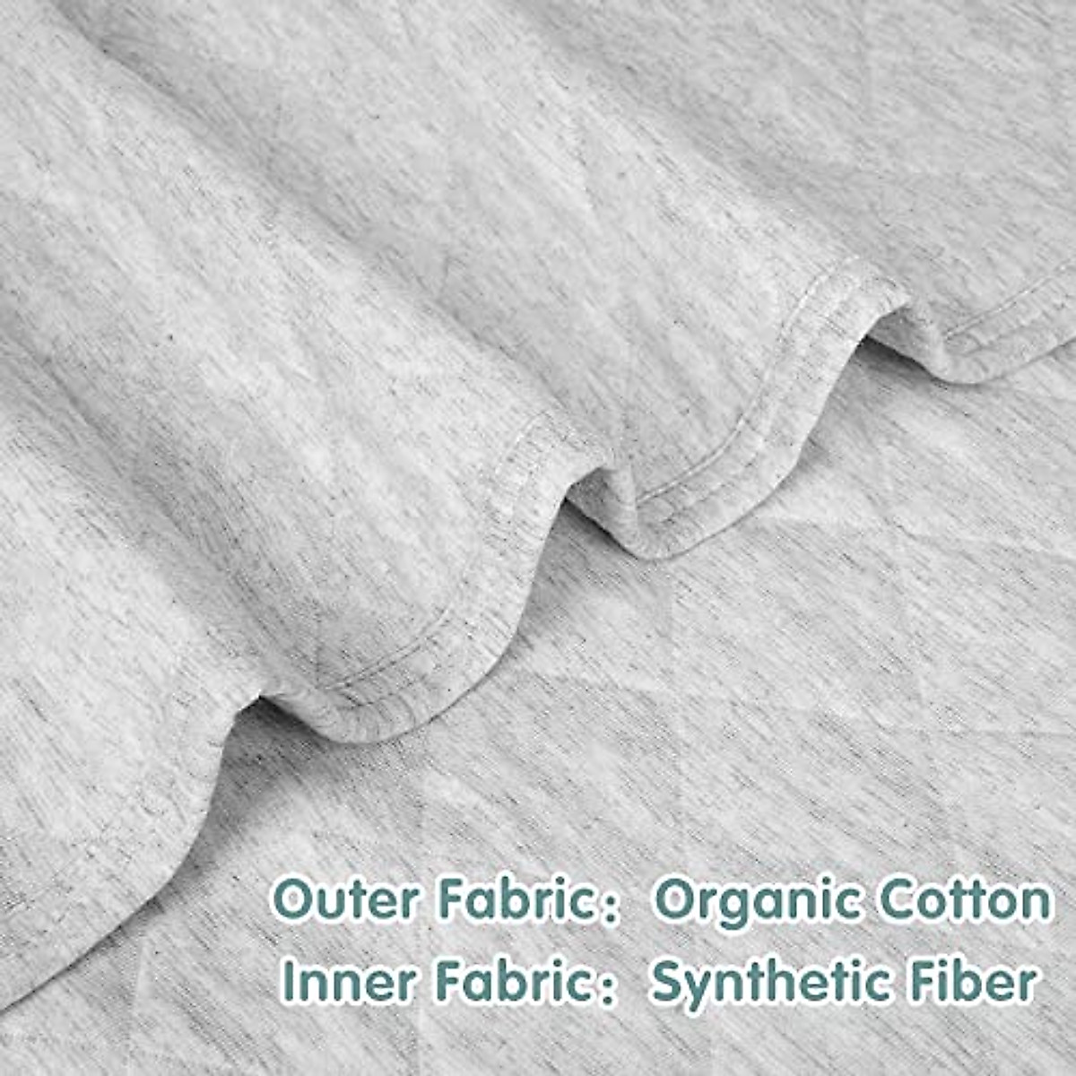 Zenssia Organic Cotton Baby Blanket Warm, Breathable and Super Soft Quilted Toddler Blanket for Boys and Girls - Thermal Crib Blanket Thick and Light Weight 39''x47'' Large - Gray