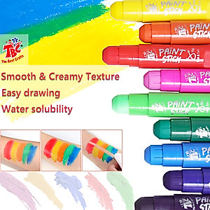 TBC The Best Crafts Paint Sticks,12 Classic Colors, Washable Paint, Non-toxic, Tempera Paint Sticks for Kids and Students
