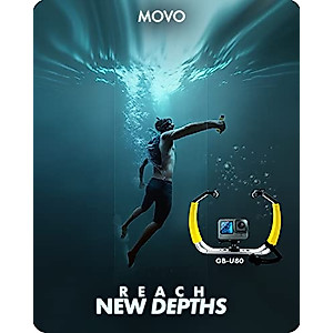 Movo GB-U80 Underwater Diving Rig with Cold Shoe Mounts, Strap - Compatible with GoPro Hero, HERO3, HERO4, HERO5, HERO6, HERO7, HERO8, HERO9, HERO10, Osmo Action - Scuba GoPro Accessory (XL Version)