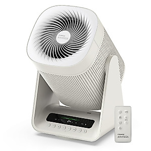 COWAY Air Purifier for Home Bedroom, 2-in-1 with Fan, True HEPA Filter for Smoke, Allergies, Pet Dander, Odor, Air Quality Monitor, Auto Mode, Remote Control, Timer, 3-Year Warranty, Aim, Marshmallow